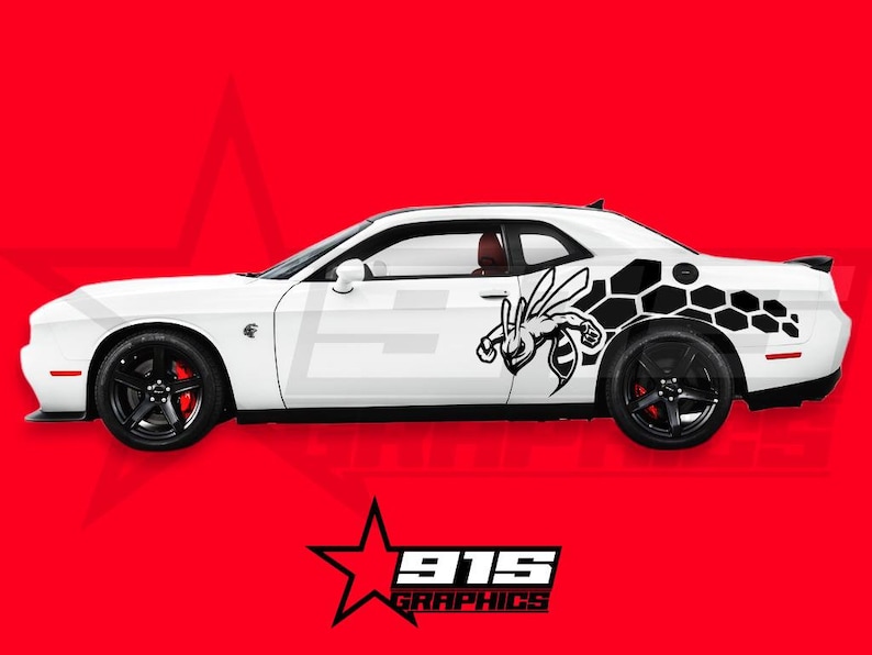 Large Angry Hornet With Honeycomb Vinyl Decal Graphics Fits Dodge ...