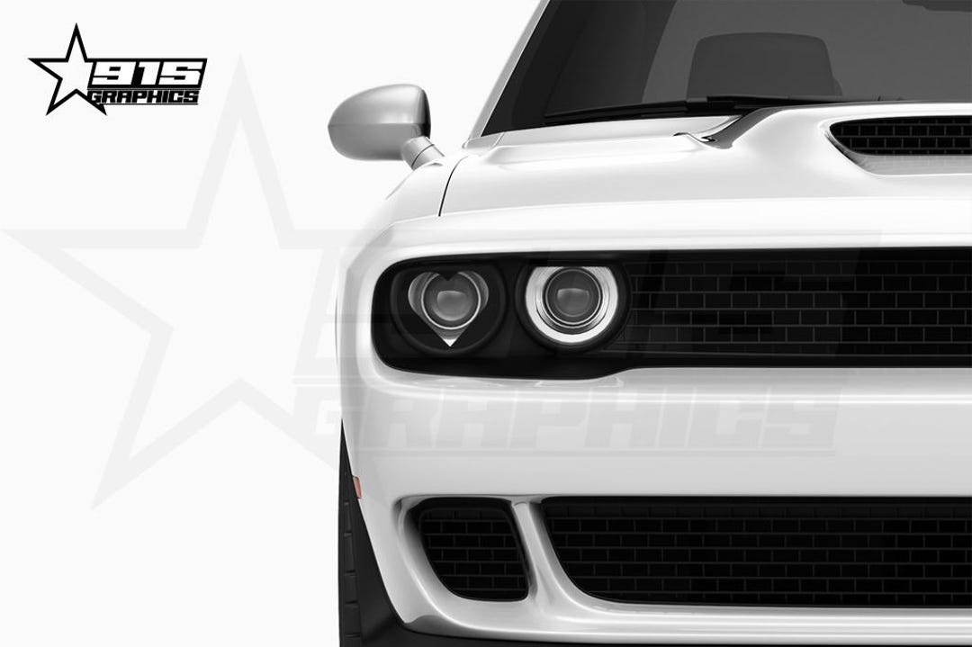 Heart Headlight Vinyl Decal Overlay Graphic Fits Dodge Challenger - Etsy