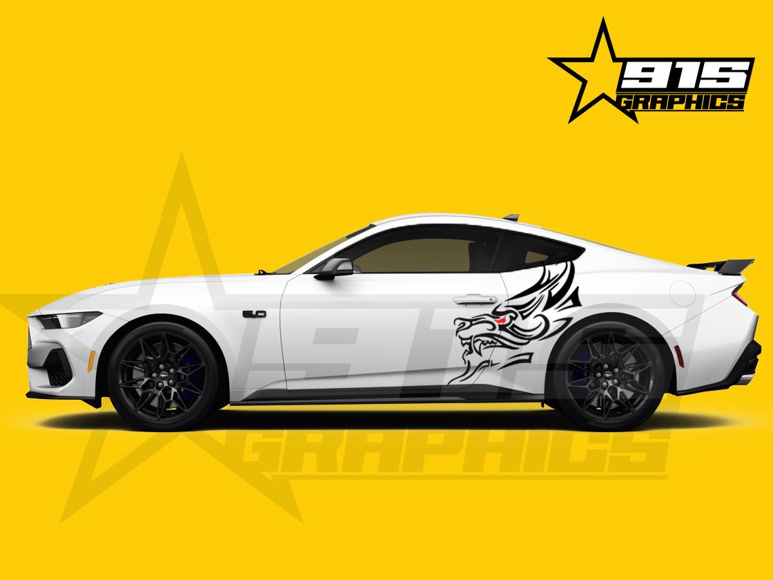 Large Tribal Coyote Side Vinyl Decal Graphics Fits Ford Mustang Gt 2016 ...