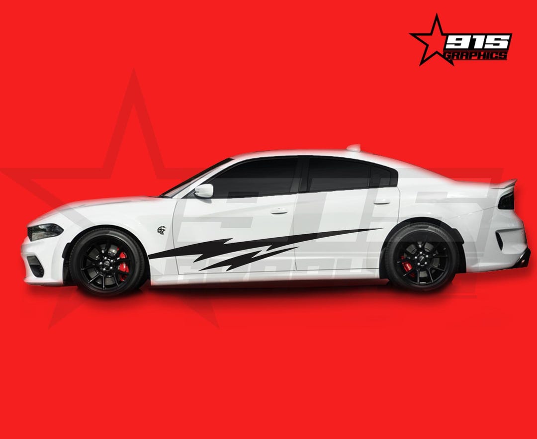 2 Spike Waves Car Vinyl Decal Graphics Flags Fits Dodge Charger - Etsy