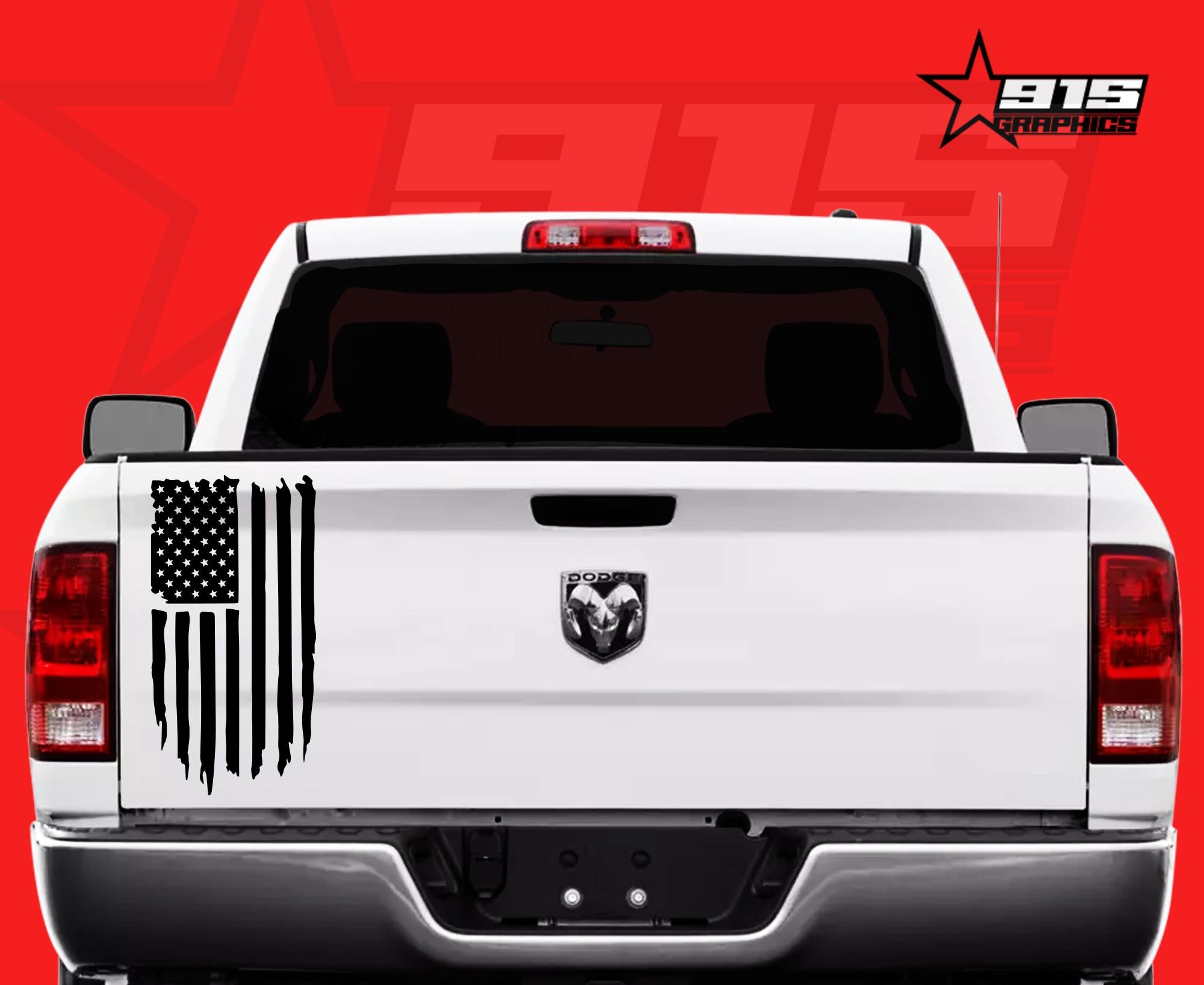 USA Distressed Tailgate Vinyl Decal Graphic Fits Ram Chevy F150 ...