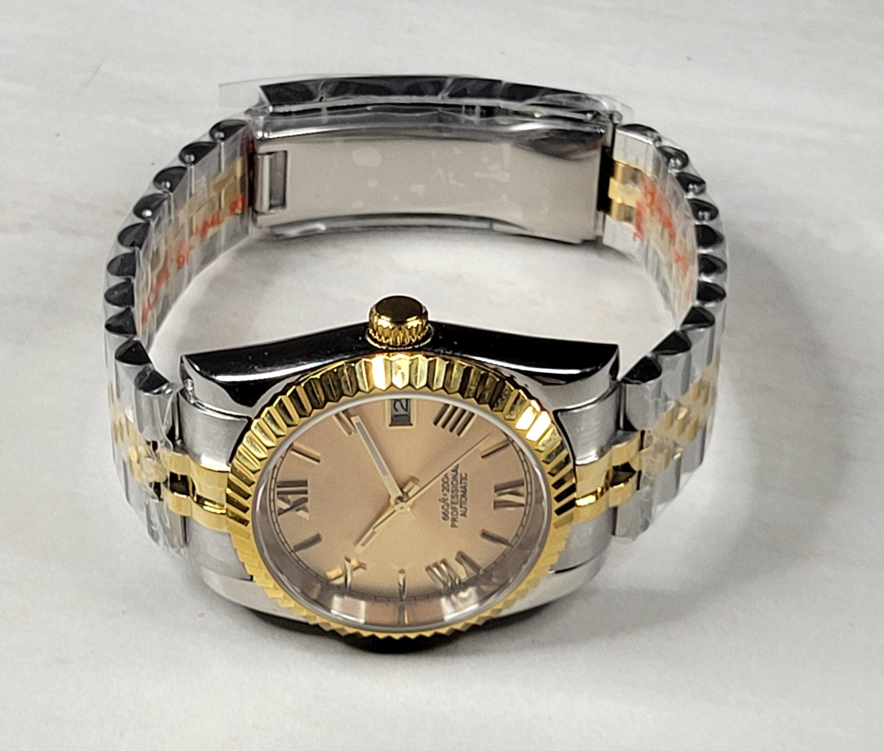 Fluted Roman Numeral Watch Gold Case, Choice of Colors Two Case Sizes ...
