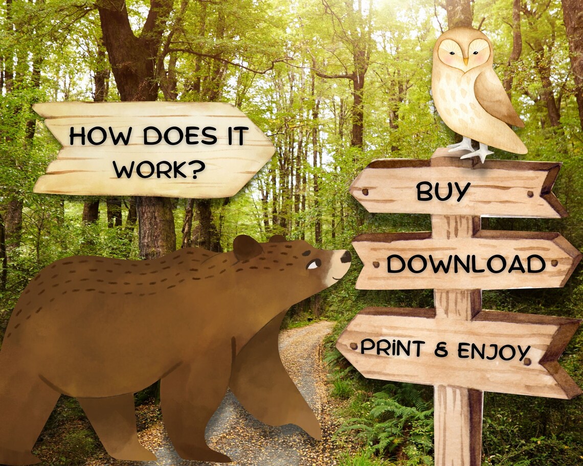 Woodland TOPPERS Birthday Instant Download Printable Diy - Etsy