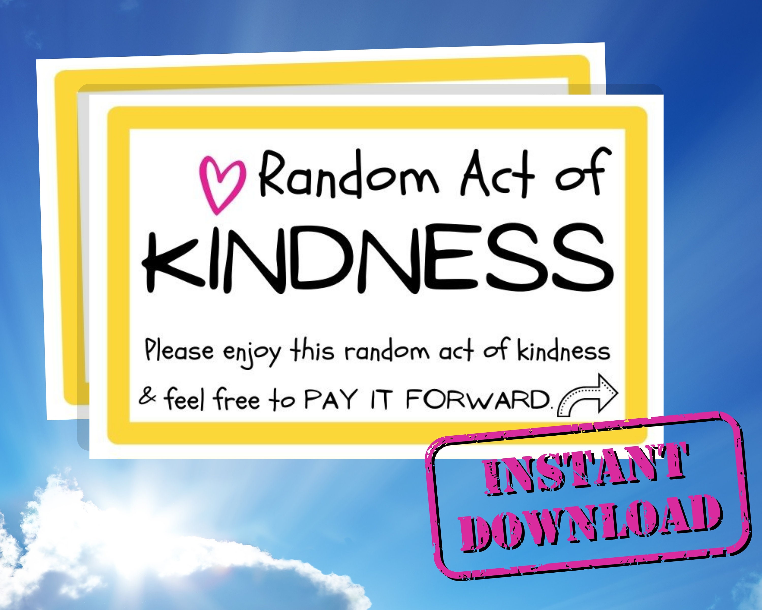 PRINTABLE Acts of Kindness Cards Instant Download 1 Pdf | Etsy
