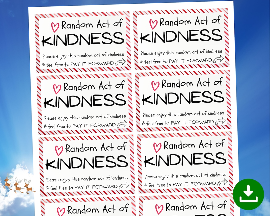 PRINTABLE Acts of Kindness Cards, Instant Download, 1 Pdf, Printable ...
