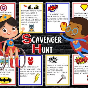 Superhero SCAVENGER HUNT, Treasure Hunt, Birthday, Instant Download ...