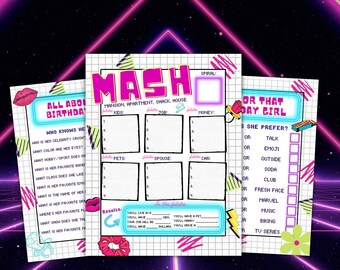 MASH Game 90s 80s Teen Instant Download 1 Pdf - Etsy