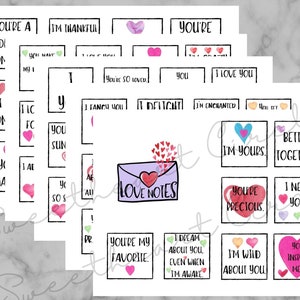 LOVE NOTES, Instant Download, 5 Pdf, Printable, A4, 56 Notes and 1 ...