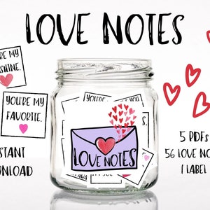 LOVE NOTES, Instant Download, 5 Pdf, Printable, A4, 56 Notes and 1 ...