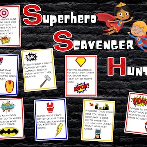 Superhero SCAVENGER HUNT, Treasure Hunt, Birthday, Instant Download ...