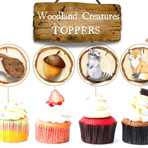 Woodland TOPPERS Birthday Instant Download Printable Diy - Etsy