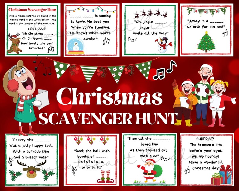 SCAVENGER HUNT Treasure Hunt Christmas Song Surprise Gift - Etsy