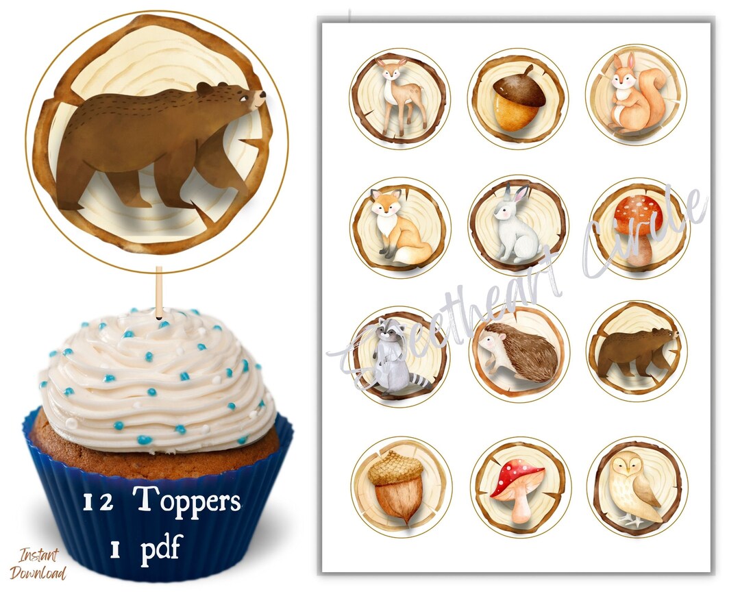 Woodland TOPPERS Birthday Instant Download Printable Diy - Etsy