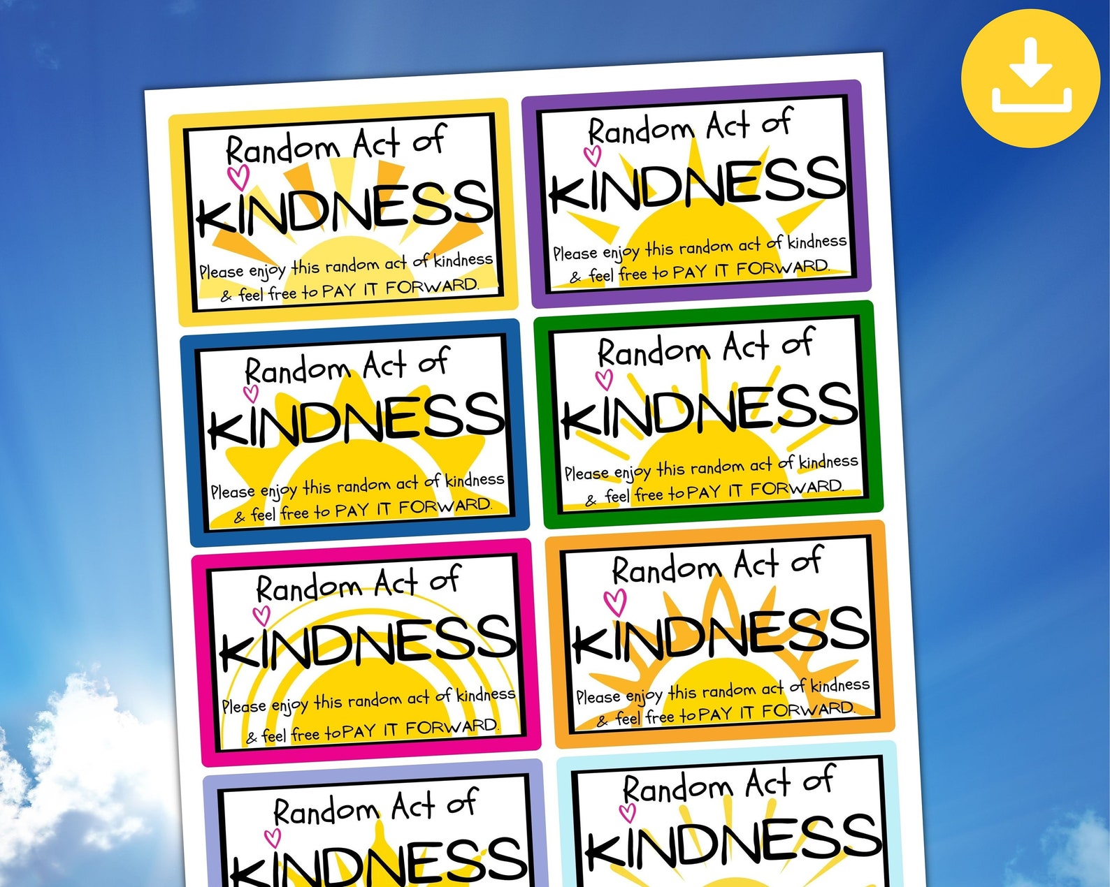 PRINTABLE Acts of Kindness Cards Instant Download 1 Pdf - Etsy