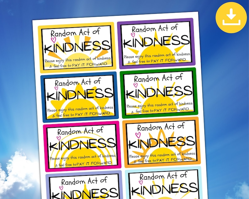 PRINTABLE Acts of Kindness Cards Instant Download 1 Pdf - Etsy
