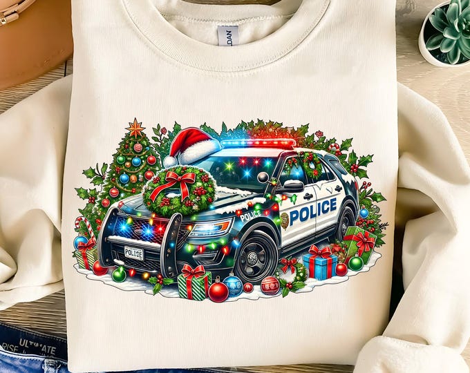 Christmas Police Car PNG, Christmas Police Car Sublimation Design ...