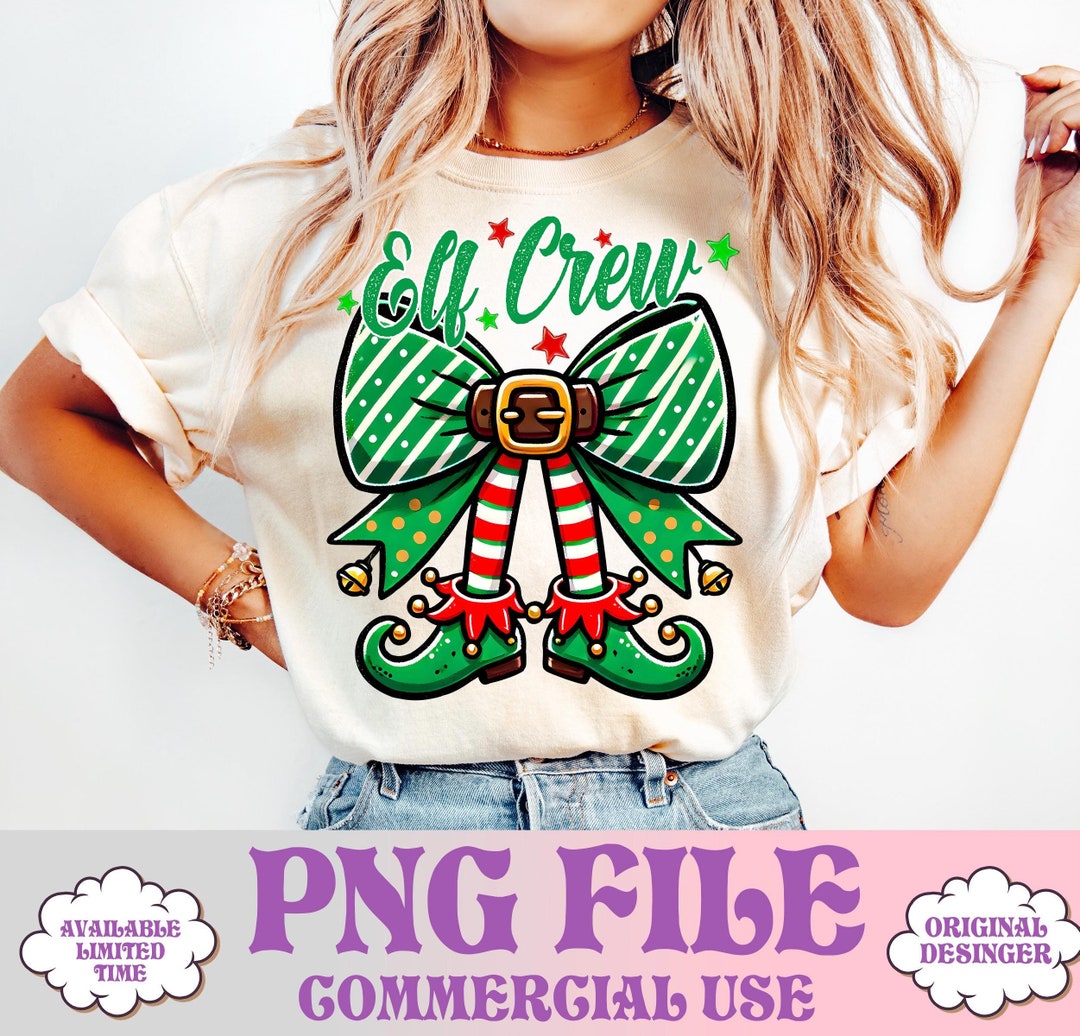 Elf Crew Coquette Bow Png Sublimation Design Download,christmas Png ...