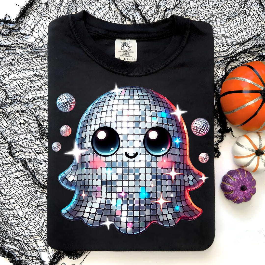Disco Ball Ghost Png, Ghost Design, Sliver Disco Ball Png, Spooky Vibes ...