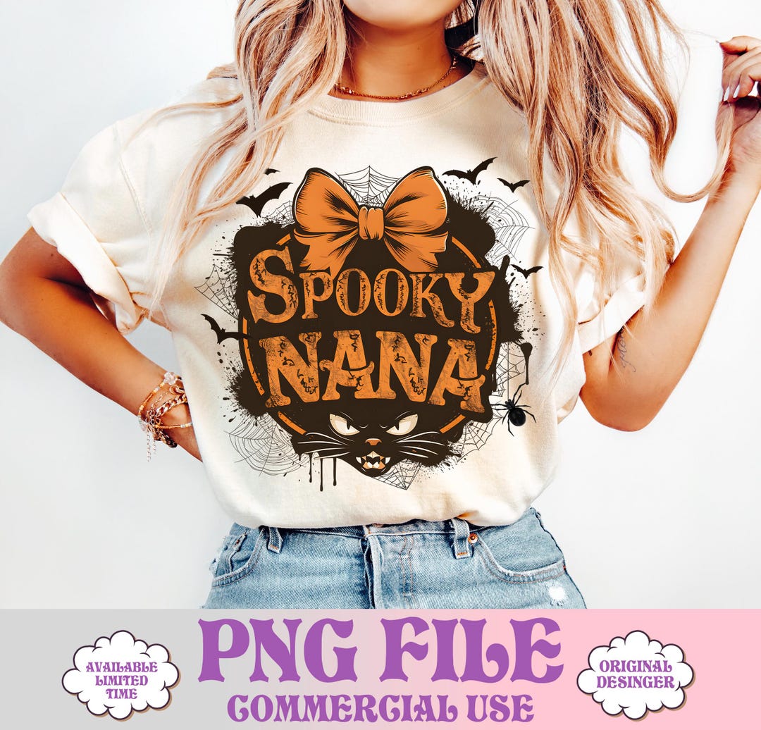 Spooky Nana Png, Retro Halloween Png, Gothic Png, Bat Halloween Png ...