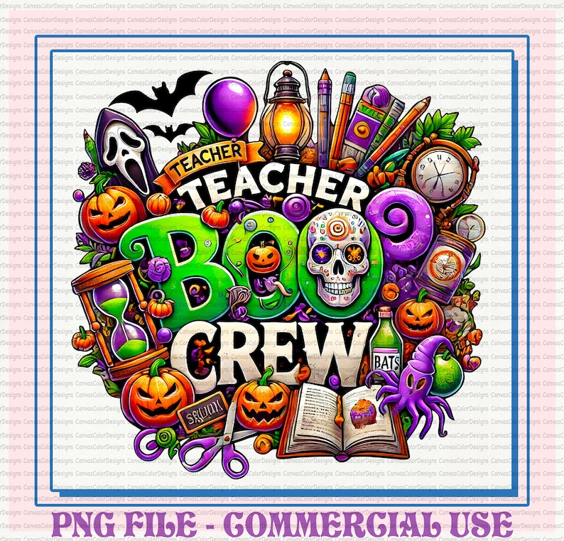 Teacher Boo Crew Png, Halloween Skull Png,hallooween Png, Spooky ...