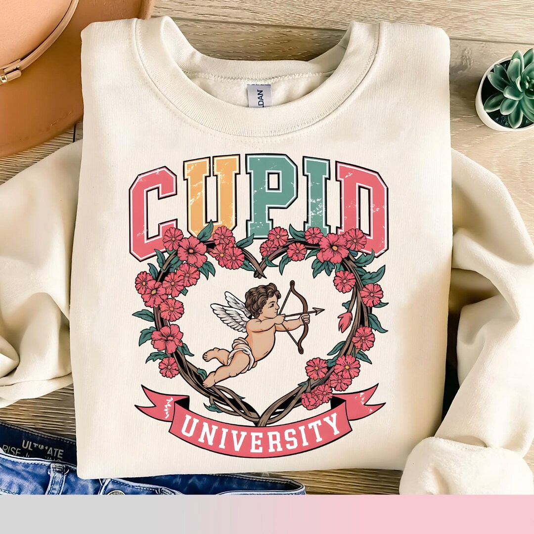 Cupid University PNG, Faux Sequin Png, Valentine PNG, Valentines Day T ...