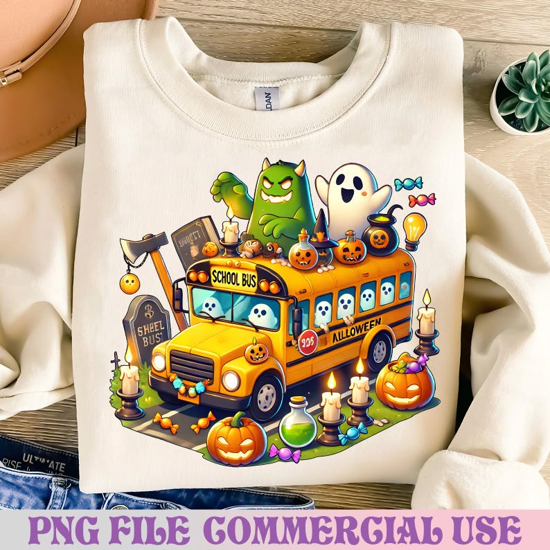 Halloween Bus Png, Halloween Teacher Png, School Bus Png,hallooween Png ...