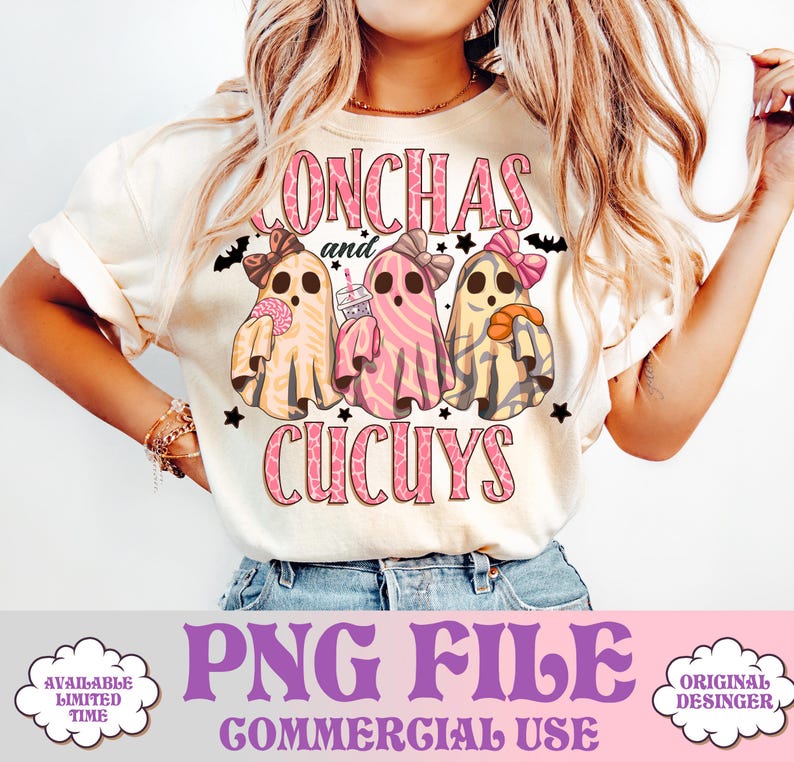 Conchas and Cucuys Mexican Ghost Png Sublimation Design Download ...