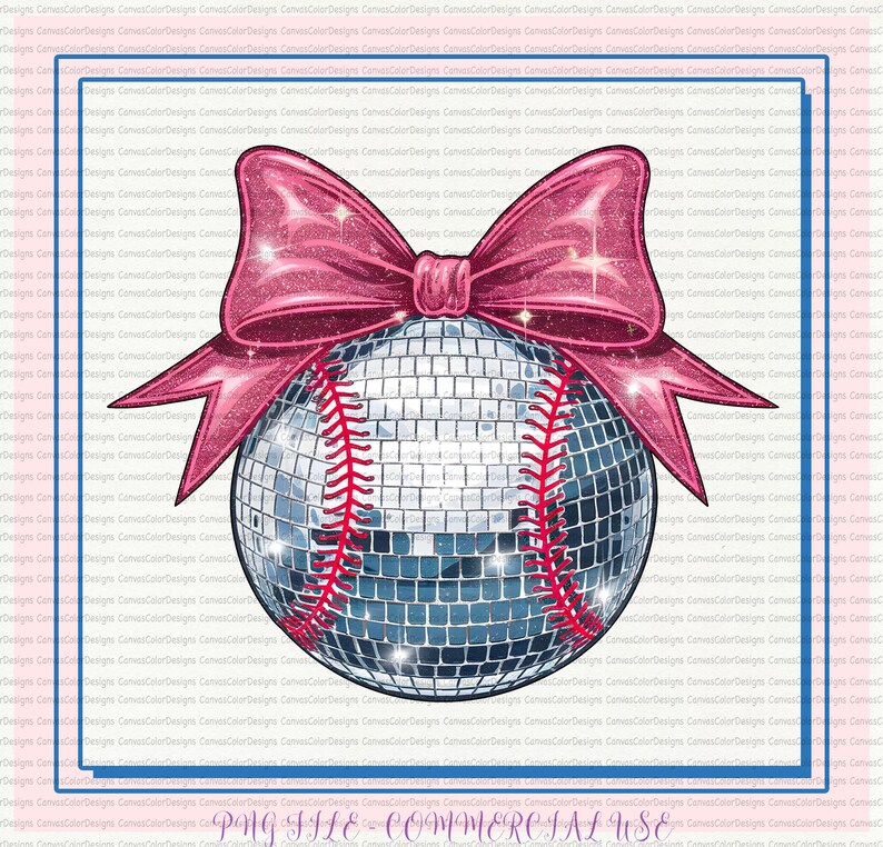 Coquette Baseball Ball Png, Sublimation Design, Disco Baseball Png ...