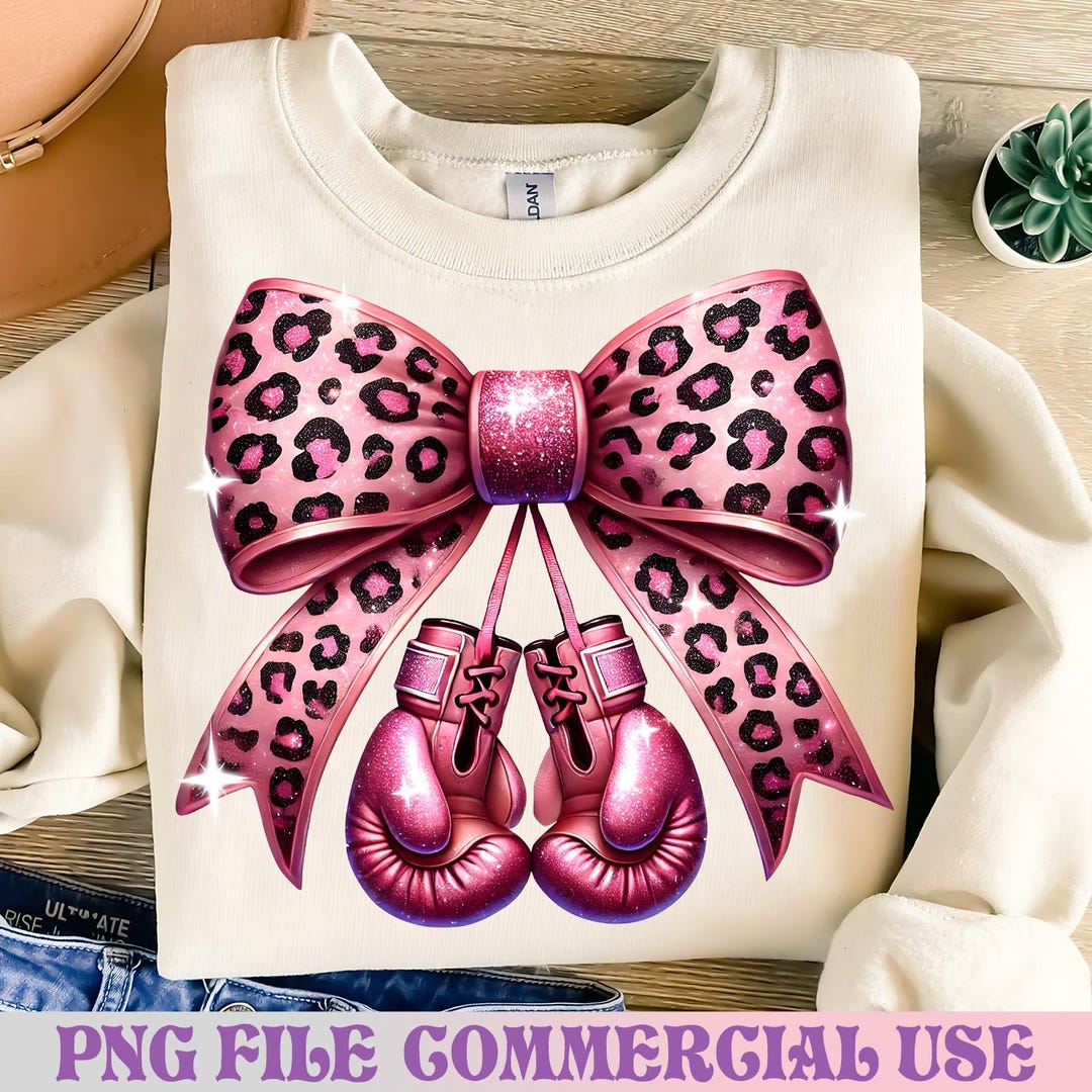 Leopard Breast Cancer With Boxing Gloves Png Sublimation Design ...
