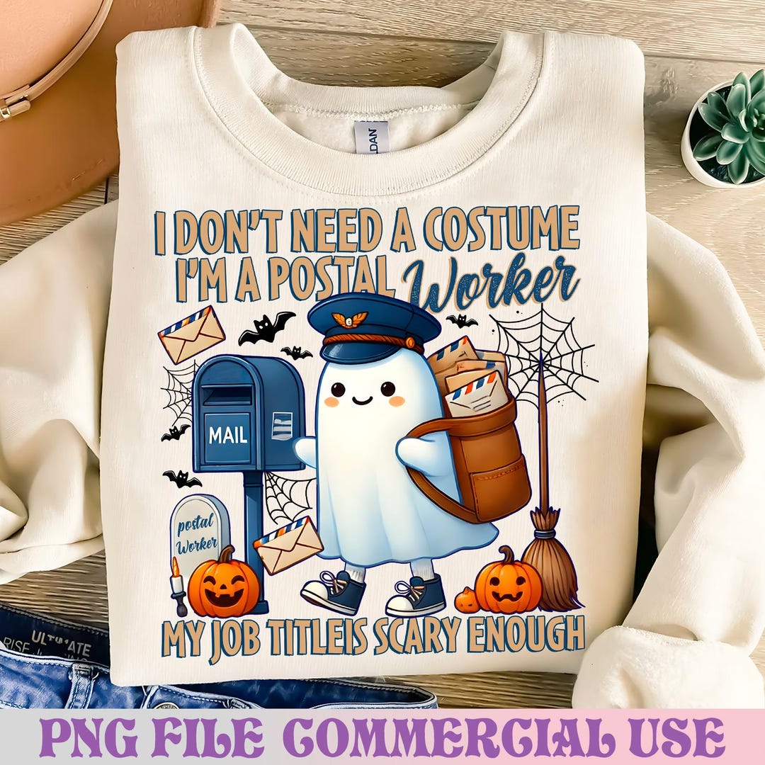 Official Boo Ghost I Don't Need A Costume I'm A Postal Worker My Job ...