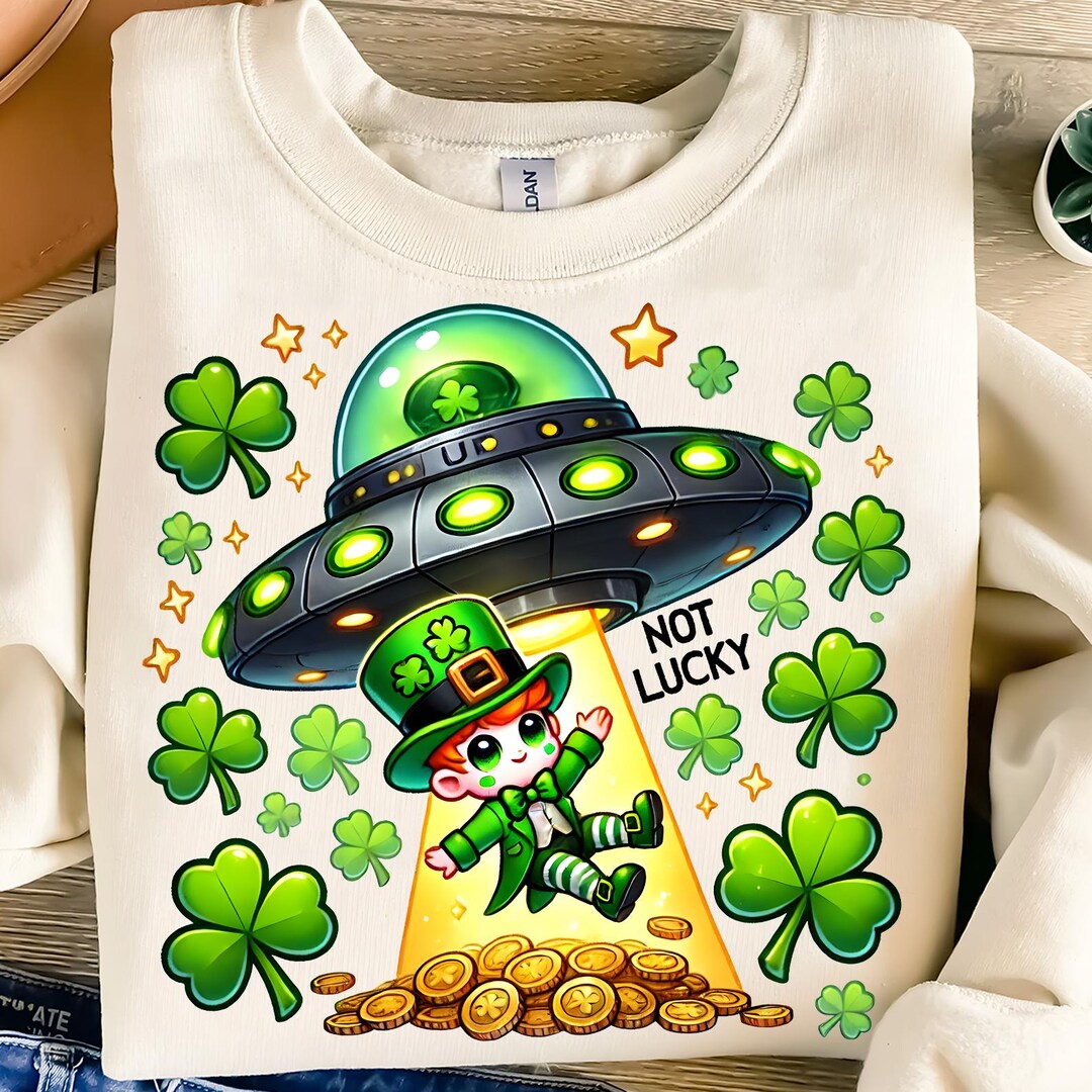 Ufo St Patricks Day Png,lucky Clover UFO Design,lucky Shamrock UFO Png ...