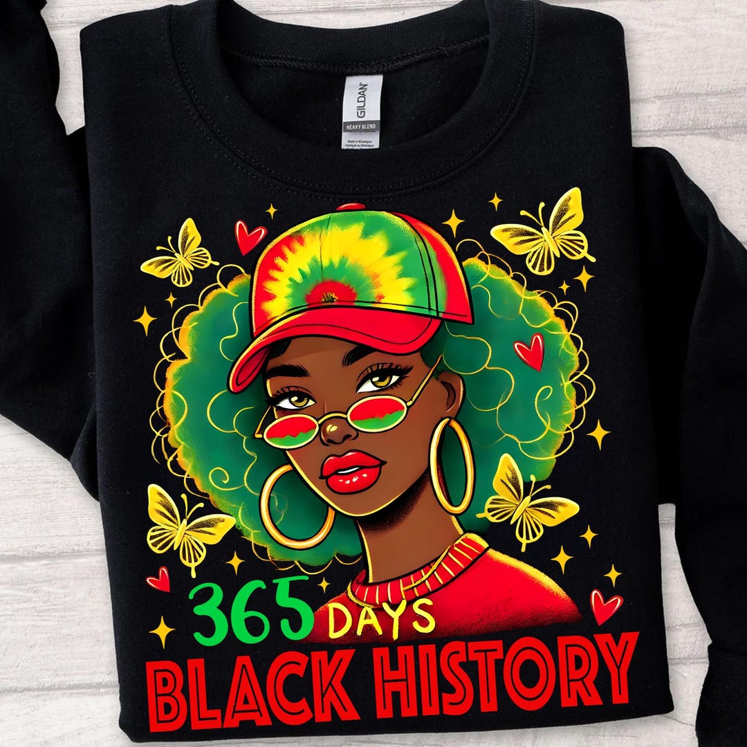 365 Days Black History Afro Woman Png, Black History Designs Png, Black ...