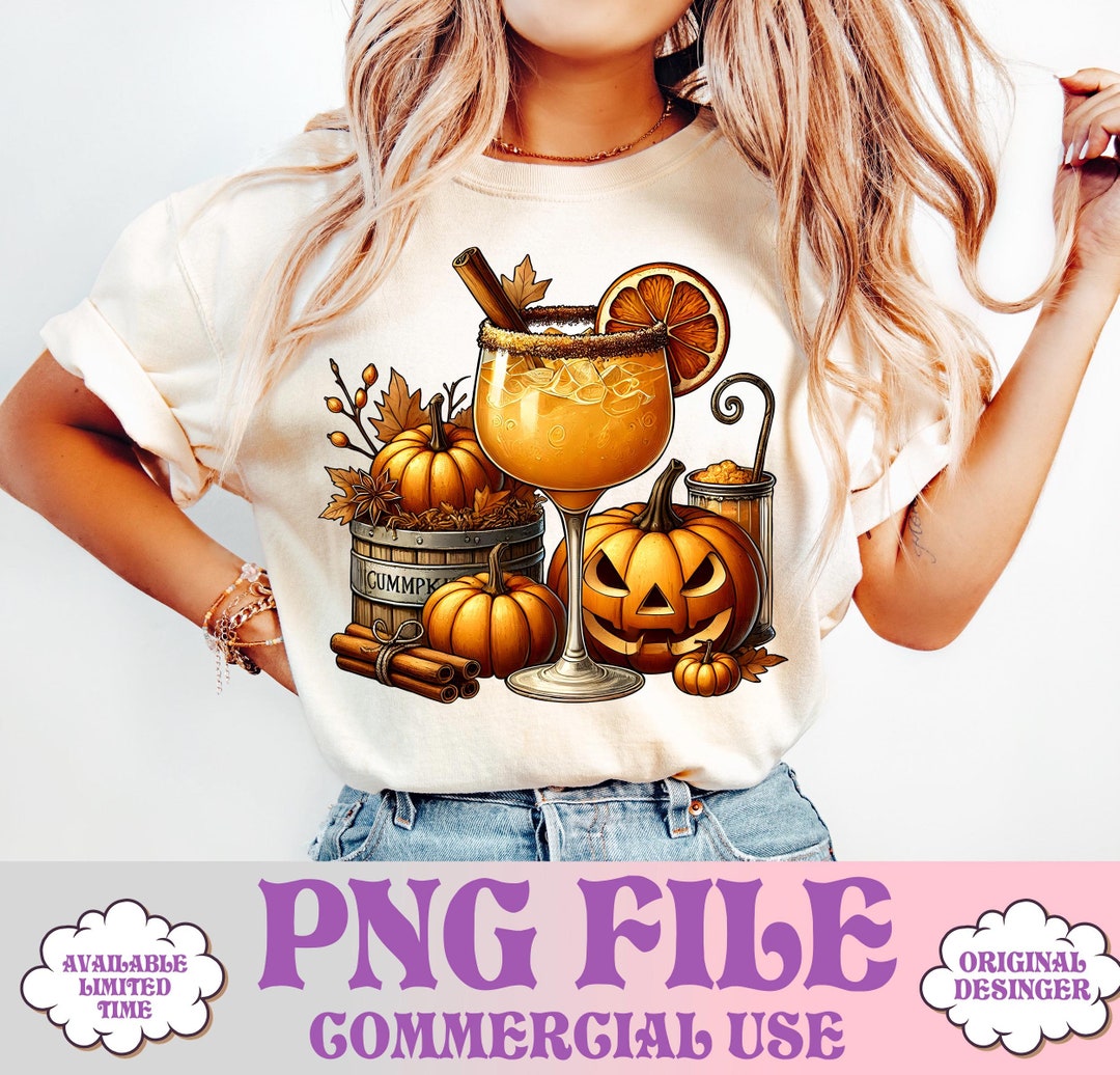 Cocktails Fall Png Sublimation Design, Pumpkin Cocktail Png, Pumpkin ...