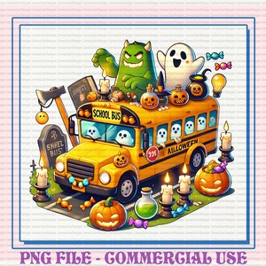 Halloween Bus Png, Halloween Teacher Png, School Bus Png,hallooween Png ...
