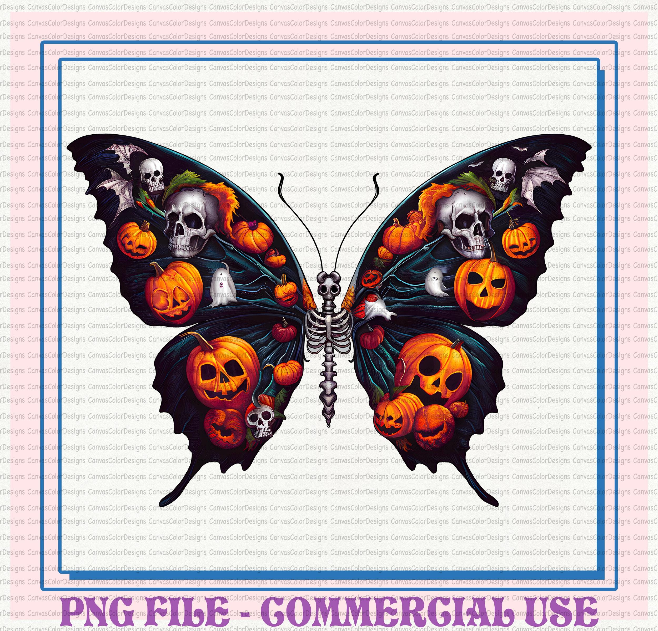 Halloween Butterfly Clipart Png, Spooky Butterfly PNG, Sublimation ...