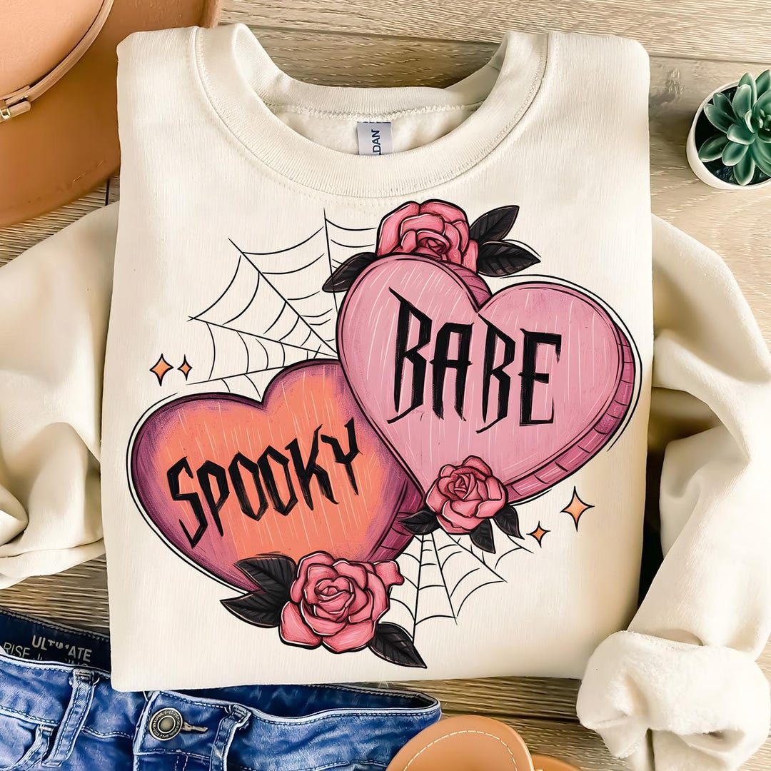 Spooky Babe Png,candy Hearts Halloween Png,retro Halloween Png ...