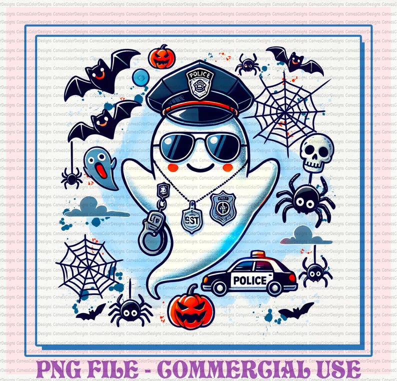 Ghost Police Png, Back the Blue PNG, Police Halloween, Police Ghost ...