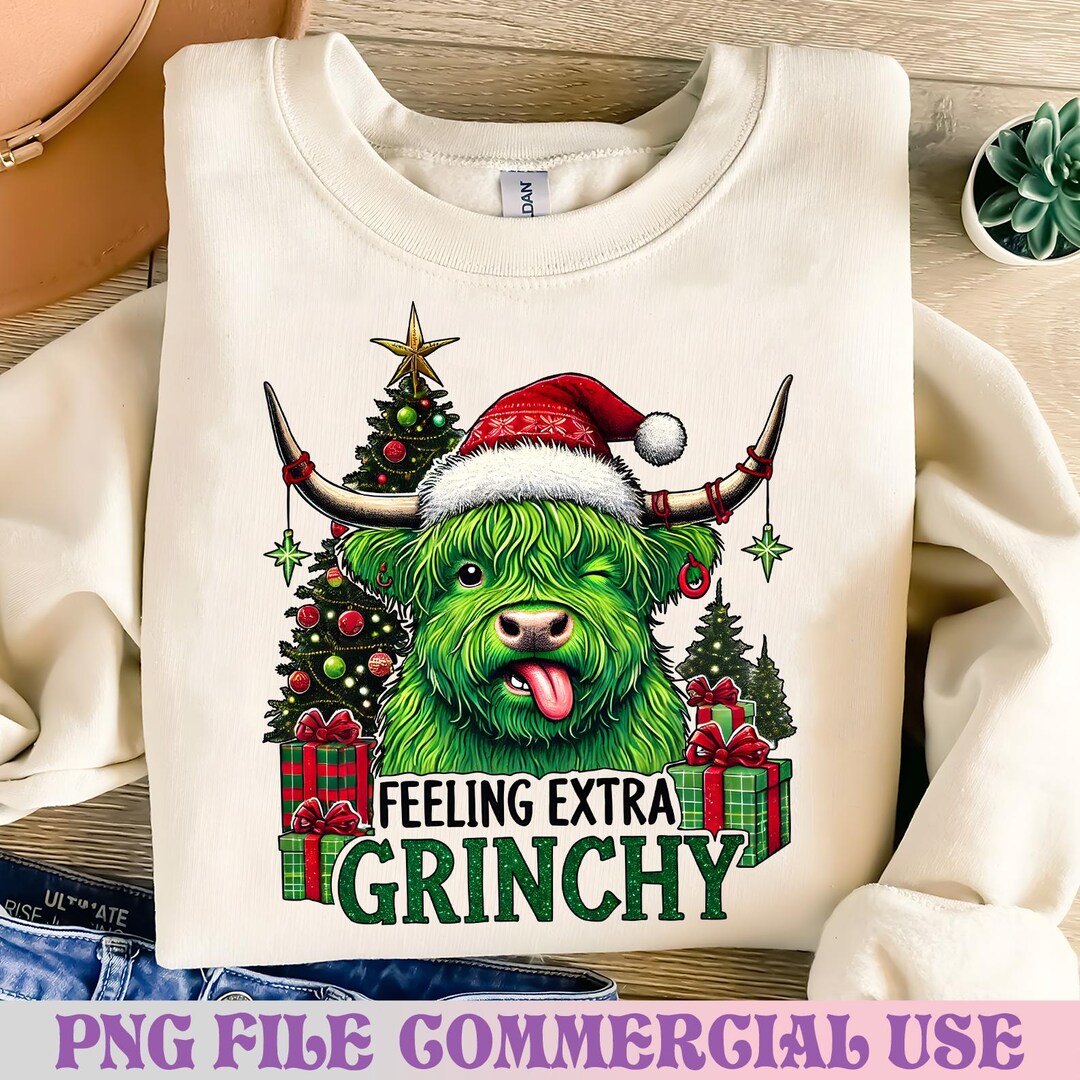 Feeling Extra Grinchy Png,funny Grinch Png,grinch Cow Png,christmas Cow ...