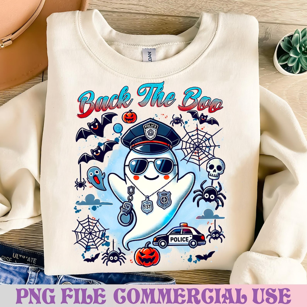 Back the Boo Png, Ghost Police Png, Back the Blue PNG, Police Halloween ...