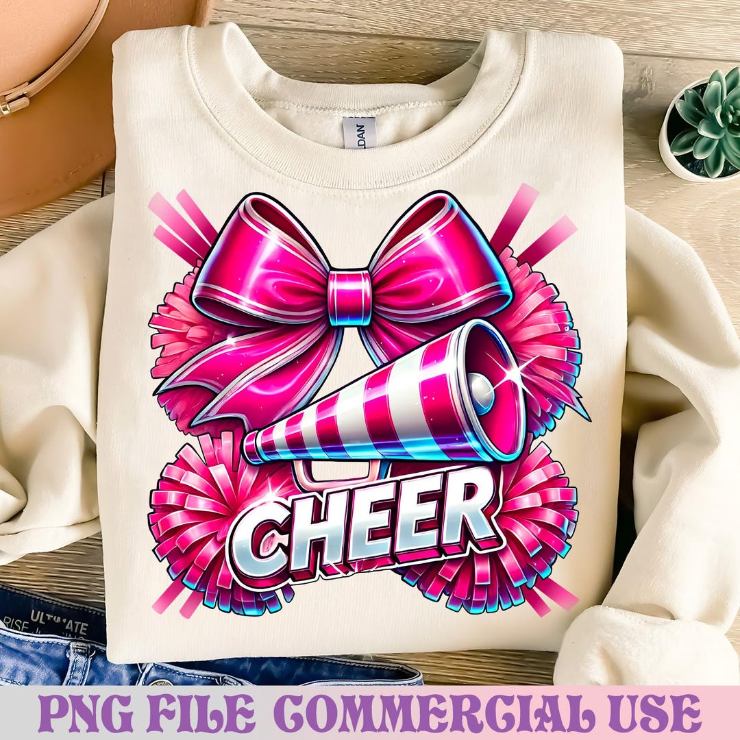 Pink Cheer Png, Cheer Png, Sublimation Design, Game Day Png, Mascot Png ...