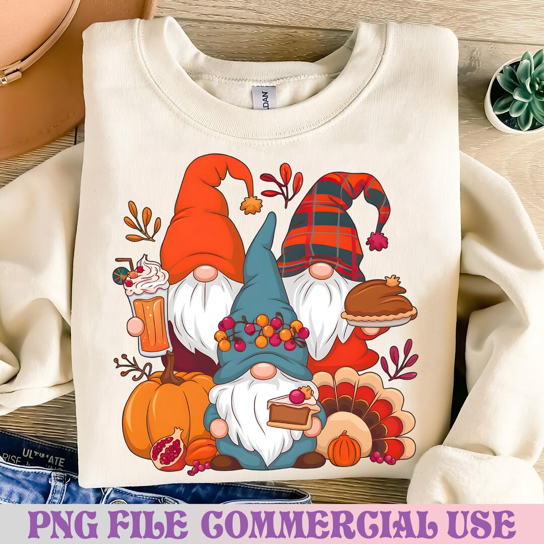 Thankful Gnomes Png Sublimation Design, Pumpkin Png, Fall Png, Autumn ...