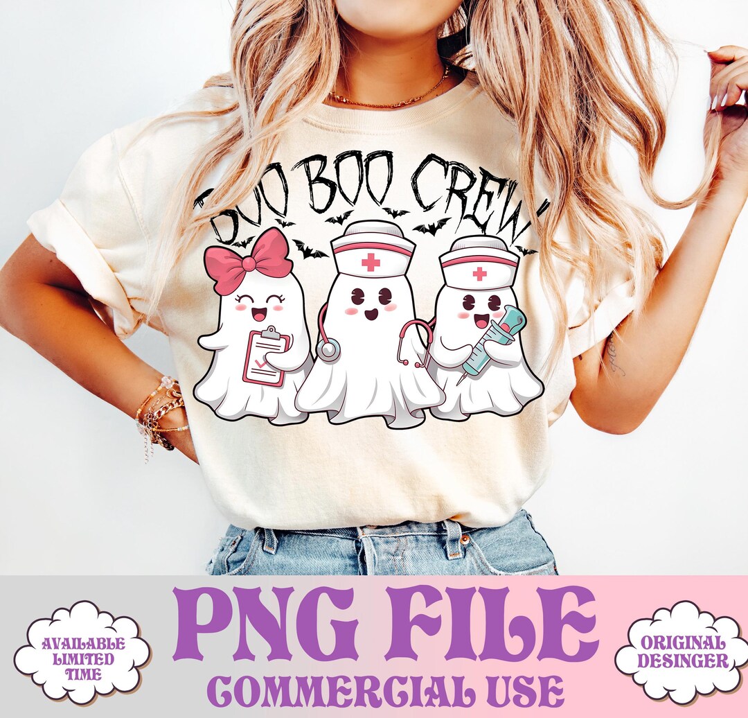 BOO BOO Crew Png, Nurse Png, Nurse Halloween Png, Pink Halloween Png ...