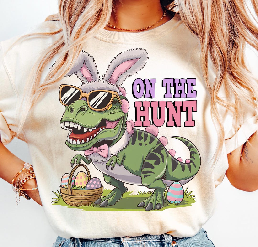 Easter Rex Png, Funny Easter Png, on the Hunt Dinosaur T Rex Easter PNG ...