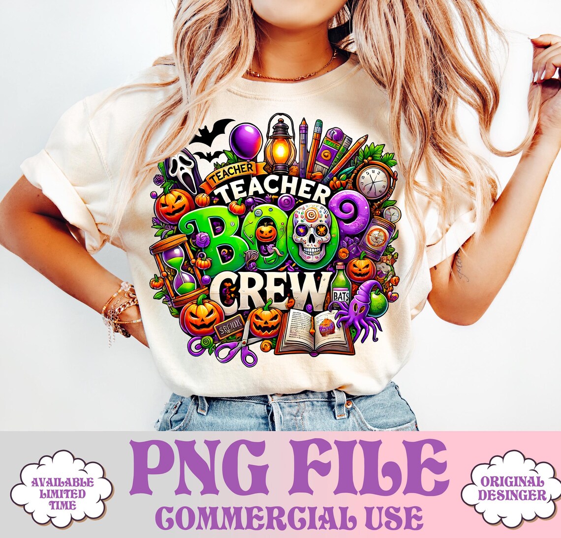 Teacher Boo Crew Png, Halloween Skull Png,hallooween Png, Spooky ...