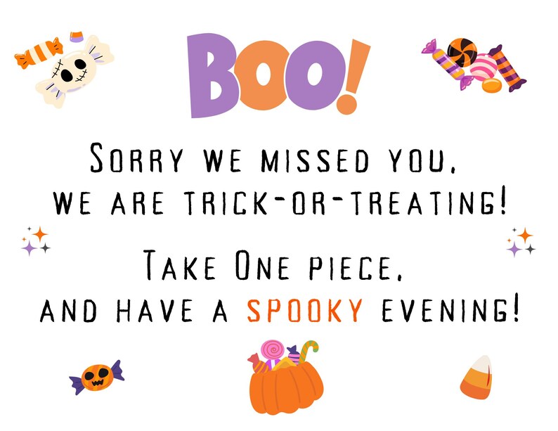 Halloween Trick-or-treat Candy Signs, Please Take One or Please Take ...