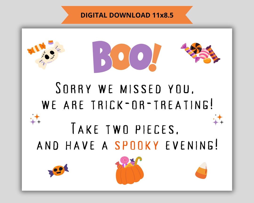 Halloween Trick-or-treat Candy Signs, Please Take One or Please Take ...