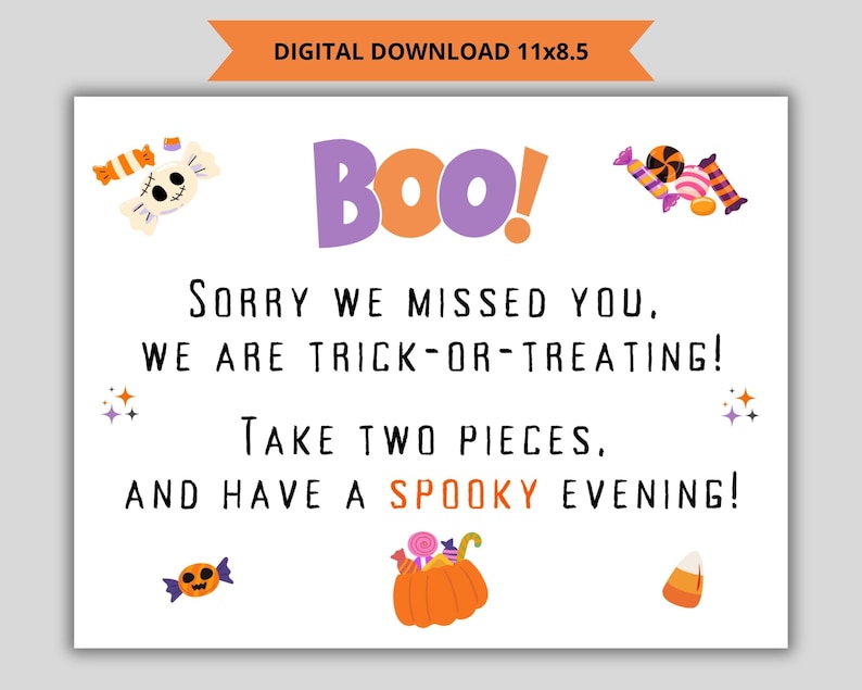 Halloween Trick-or-treat Candy Signs, Please Take One or Please Take ...
