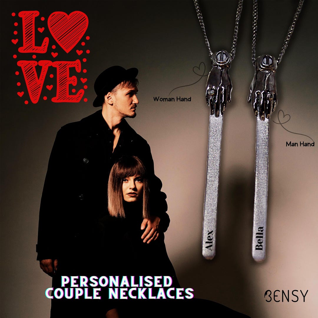 Romantic Couple Necklaces for Anniversary Gift, Matching Gift for His ...