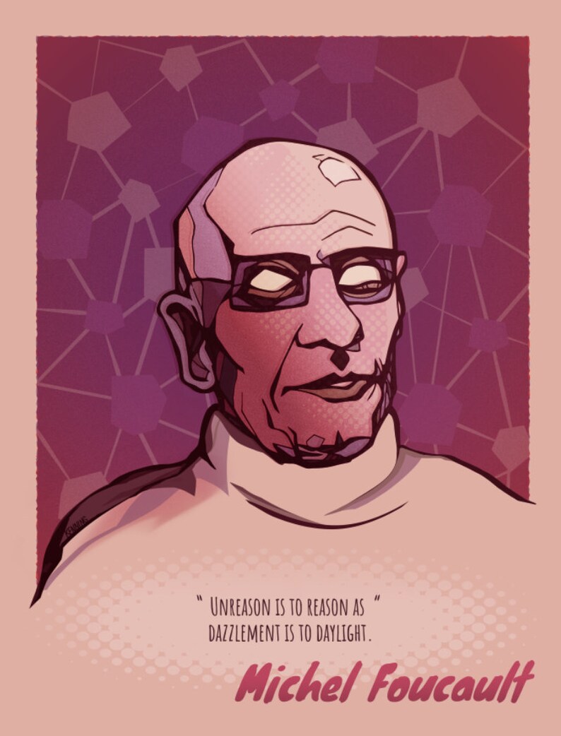 Michel Foucault Print - Custom Quote Philosophy Portrait - Etsy