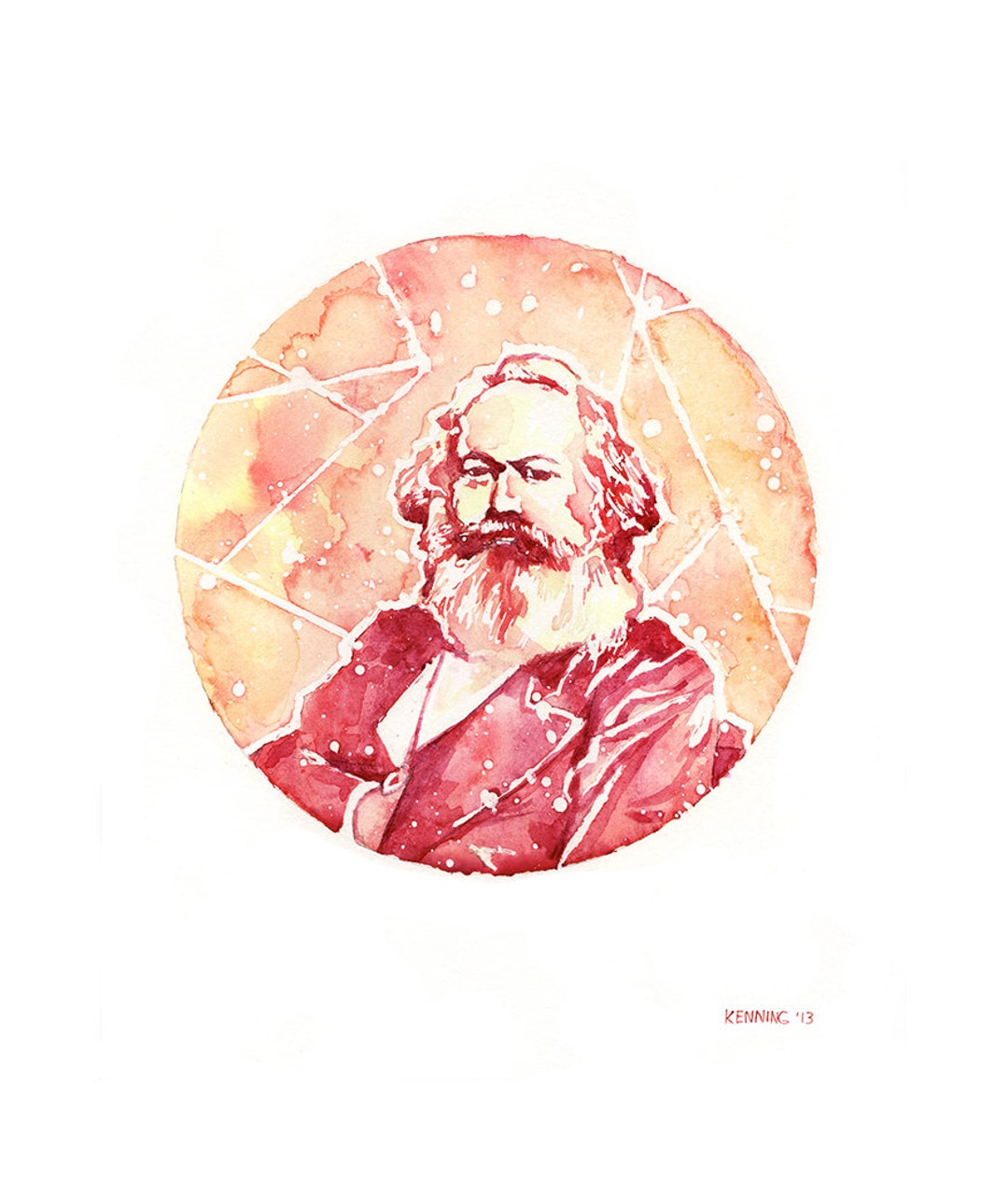 Karl Marx Watercolor Painting 8x10 or 10x12 Giclee Print - Etsy